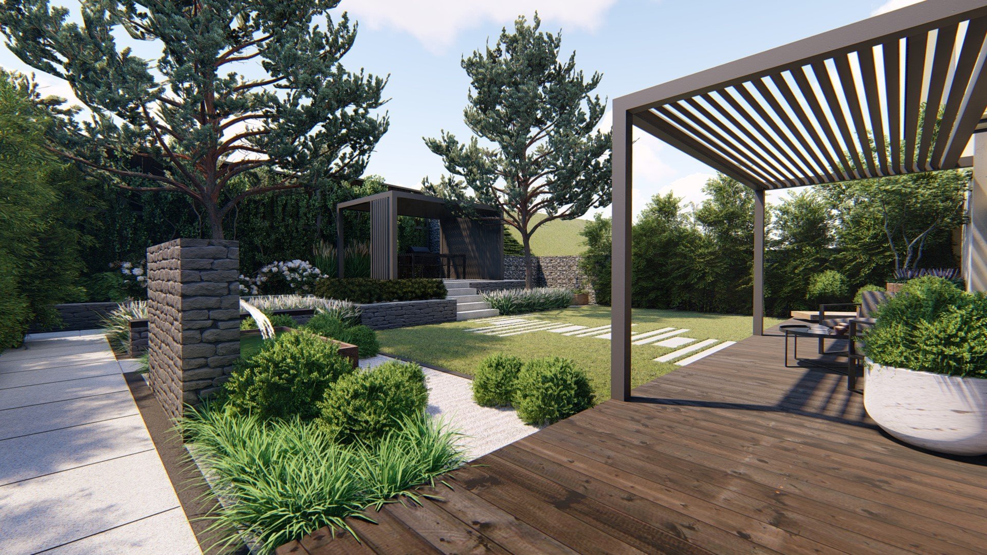 MODERNÍ ZAHRADA NA PRAZE 4 - Rock & Flower Studio - ateliér zahradní a ...