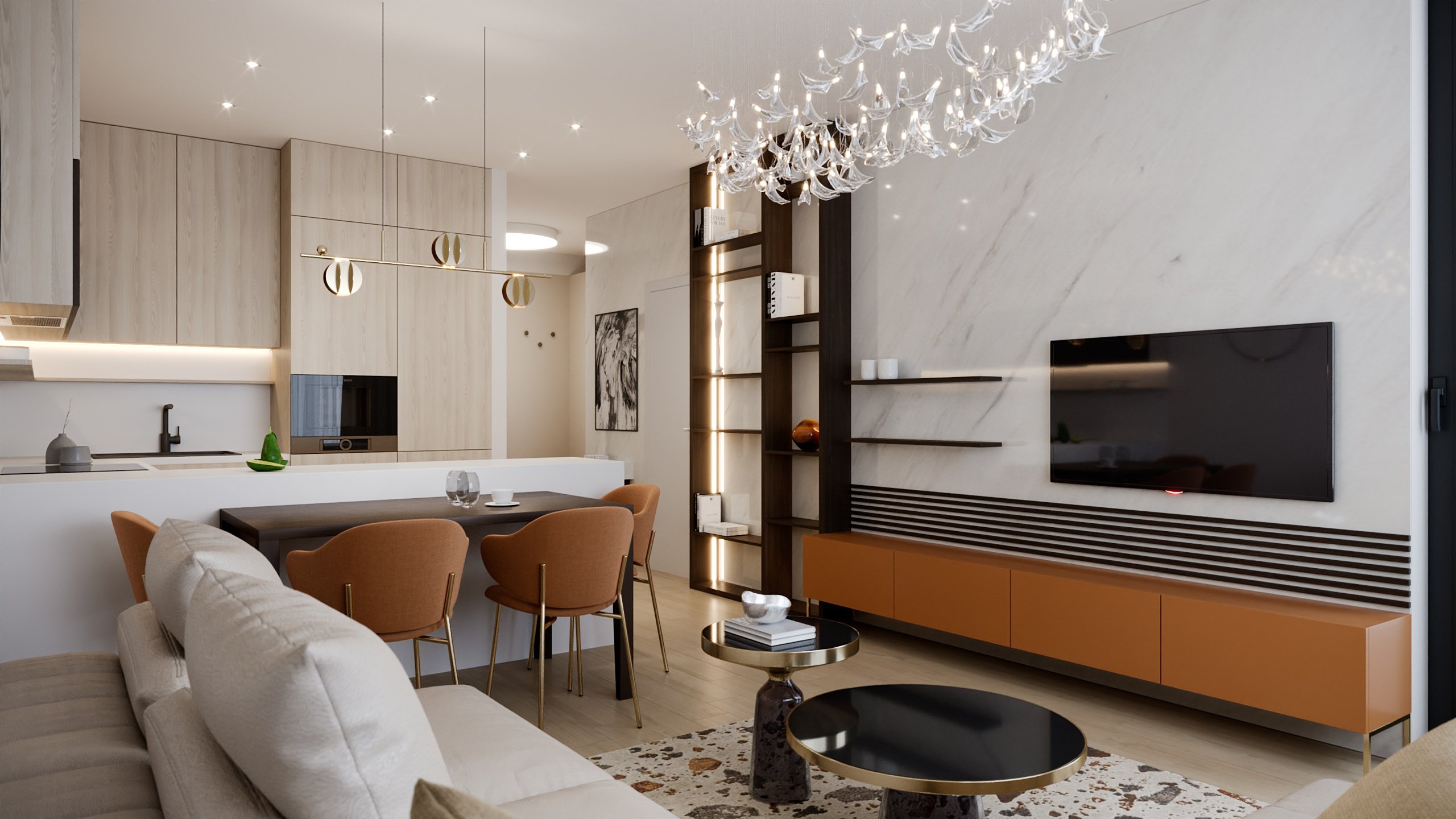 Luxusný interiérový design bytu ve Sky parku I PRUNUS studio - PRUNUS ...